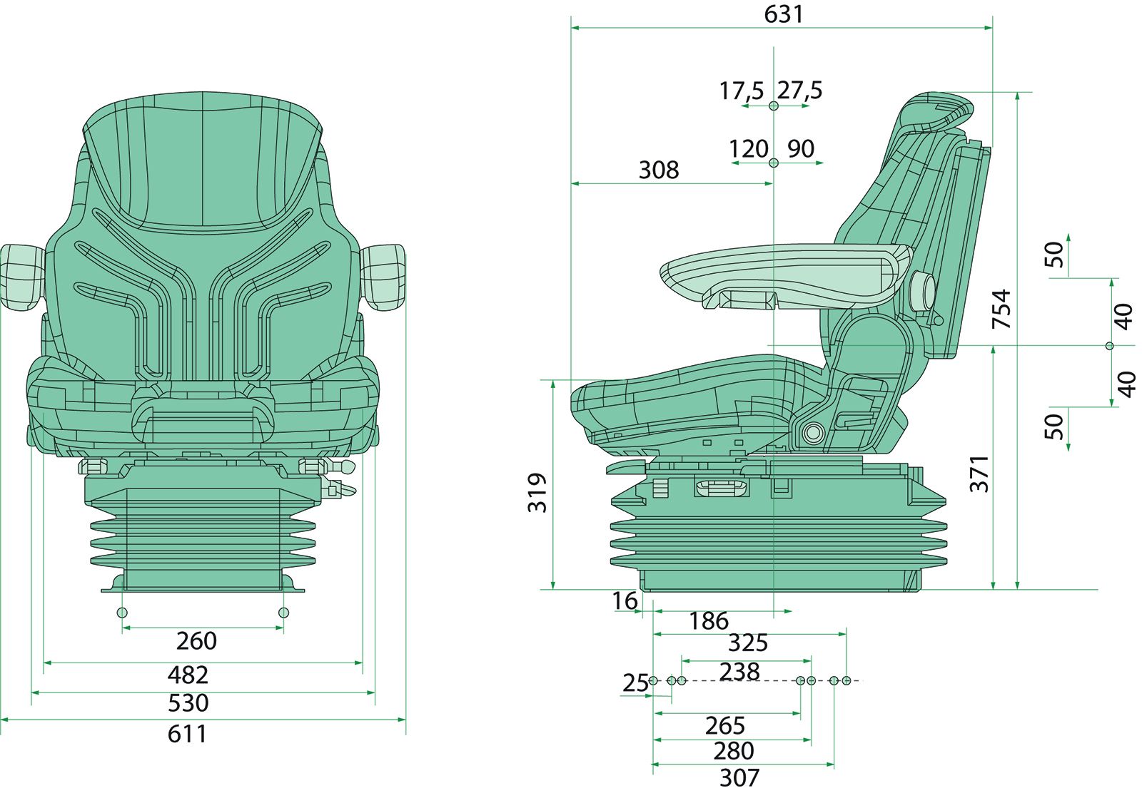 Fahrzeugsitz MSG 95AL/741, Maximo Dynamic, 12V | FA131693